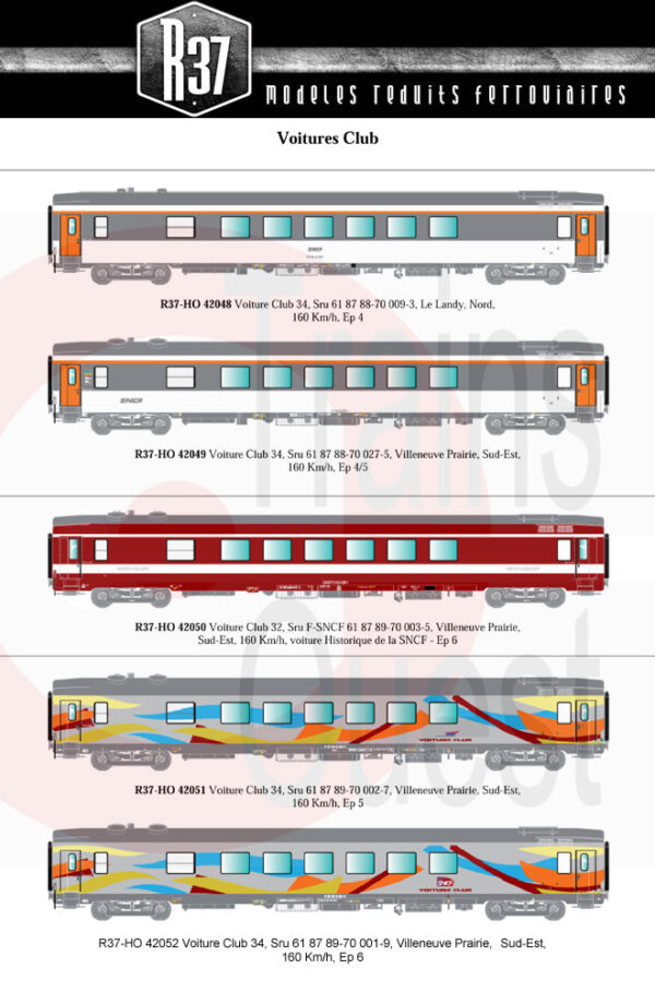 R37 UIC voitures club - Trains Ouest